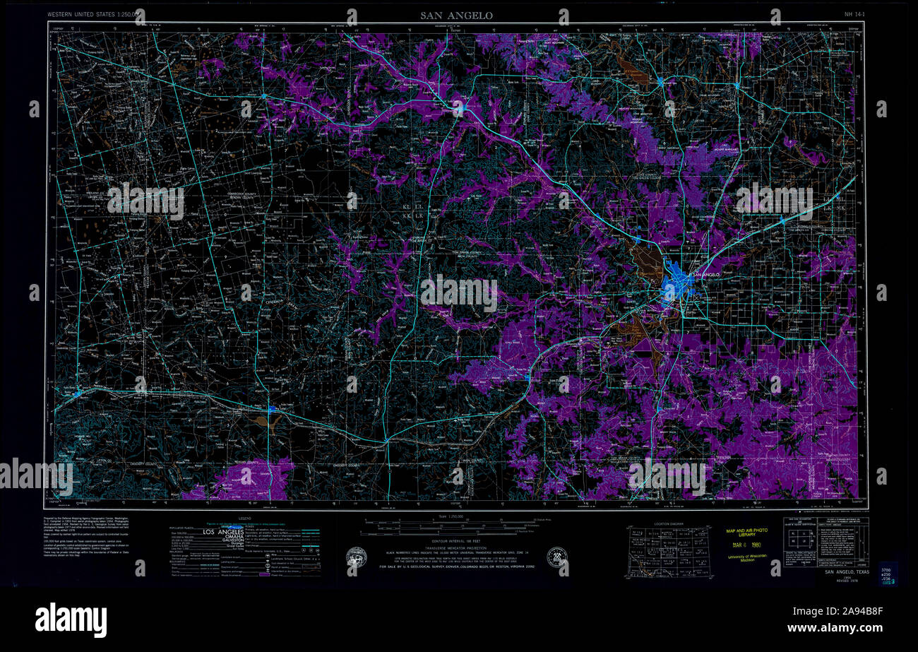 Map of san angelo texas hi-res stock photography and images - Alamy