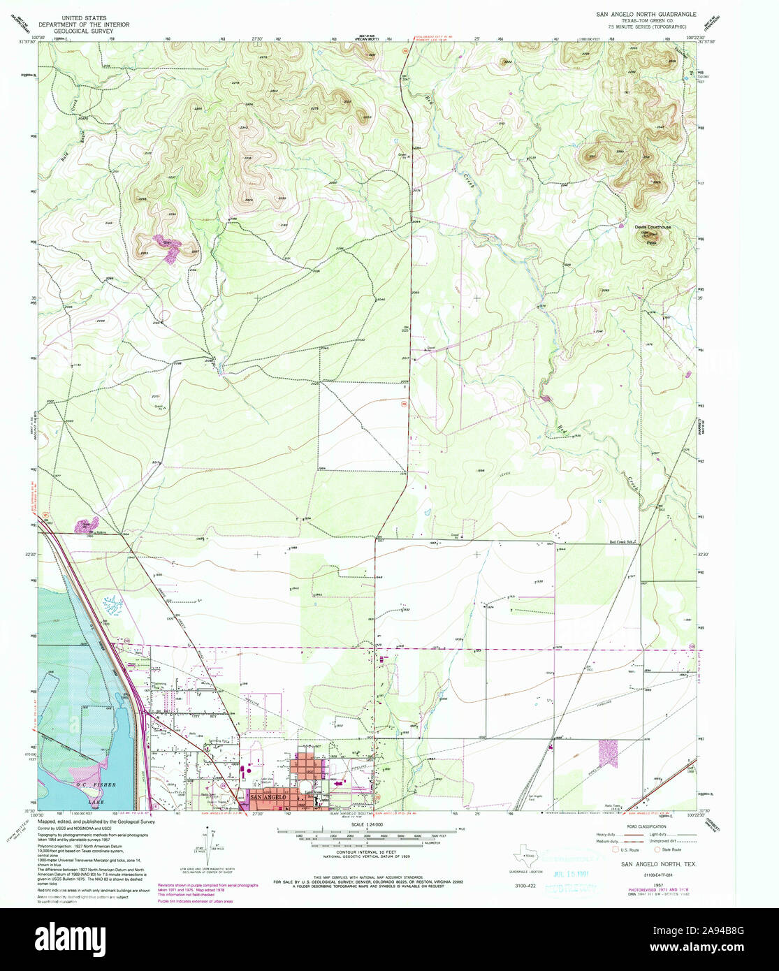 Map of san angelo texas hi-res stock photography and images - Alamy