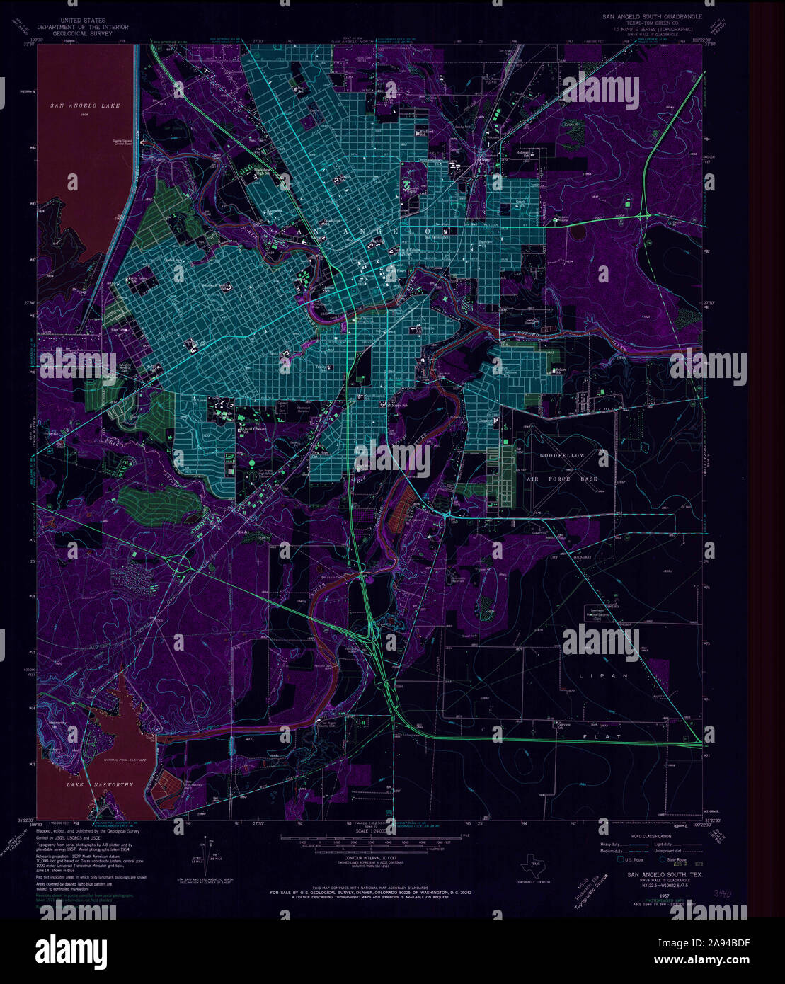 Map of san angelo texas hi-res stock photography and images - Alamy