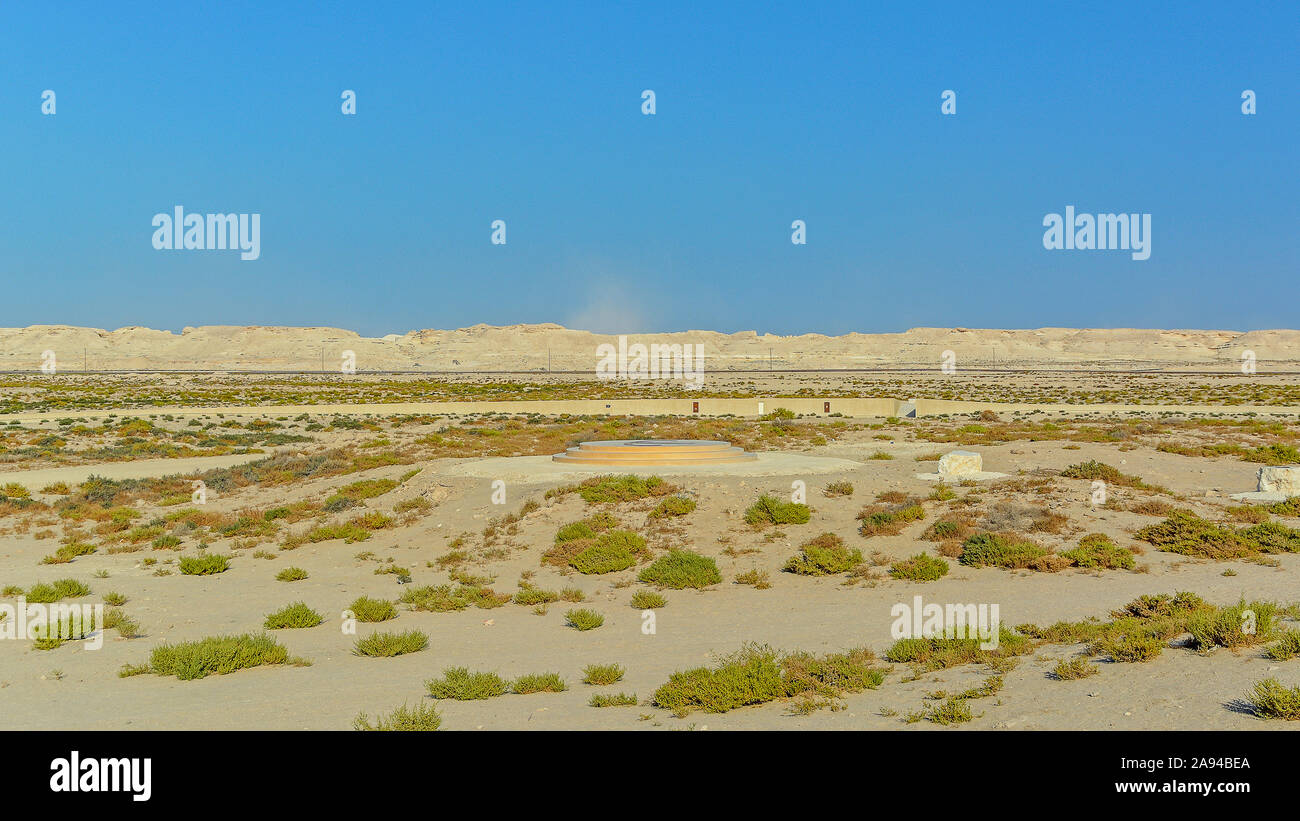 Human sundial, Tree of Life site, Bahrain Stock Photo - Alamy