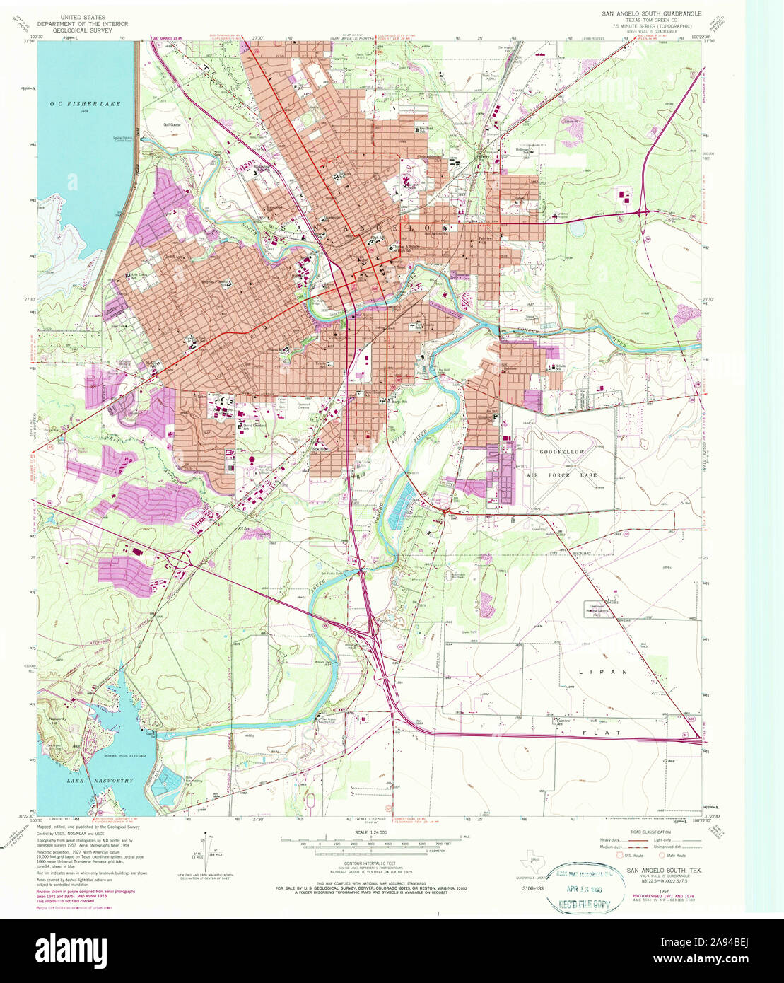 Map of san angelo texas hi-res stock photography and images - Alamy
