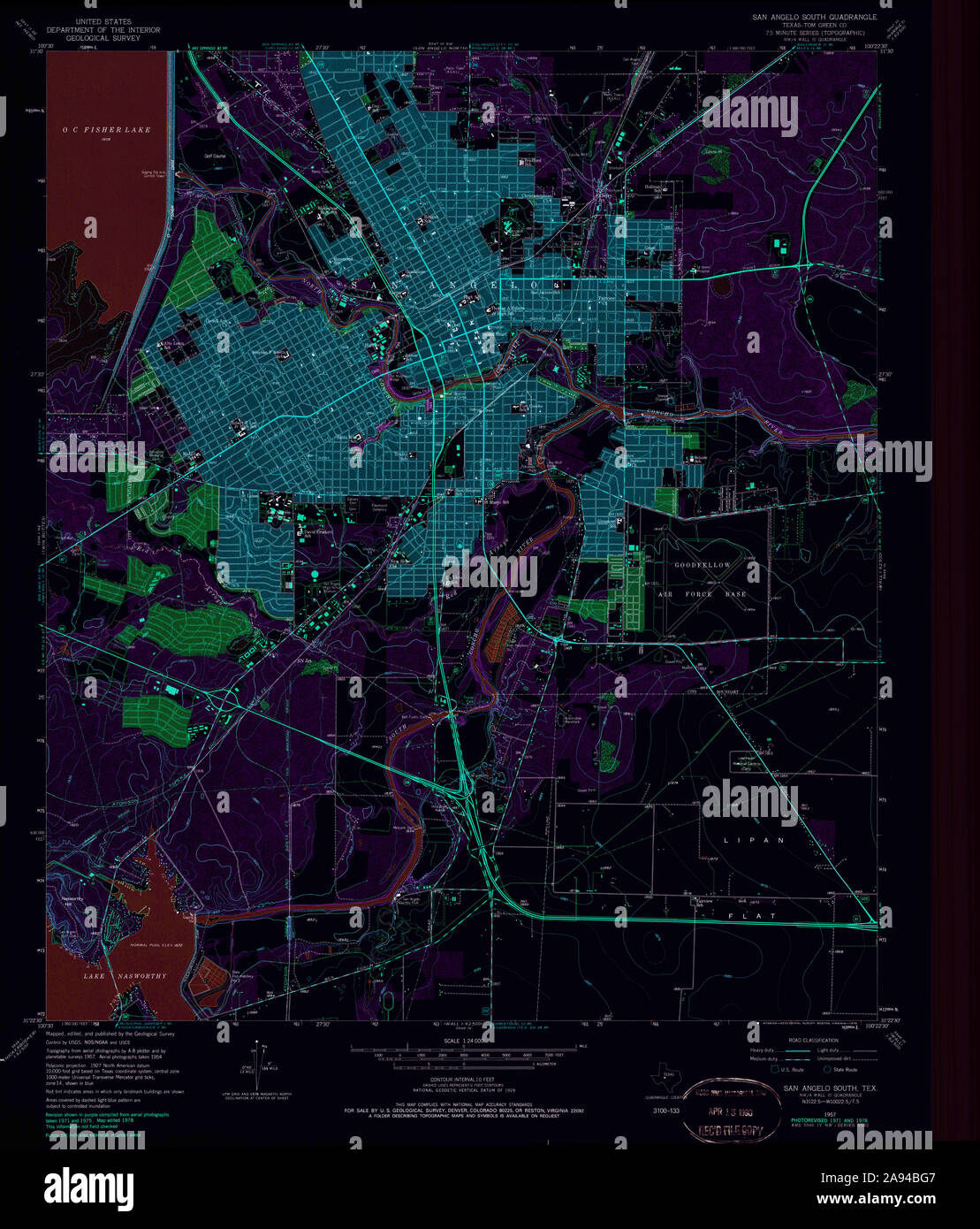 Map of san angelo texas hi-res stock photography and images - Alamy