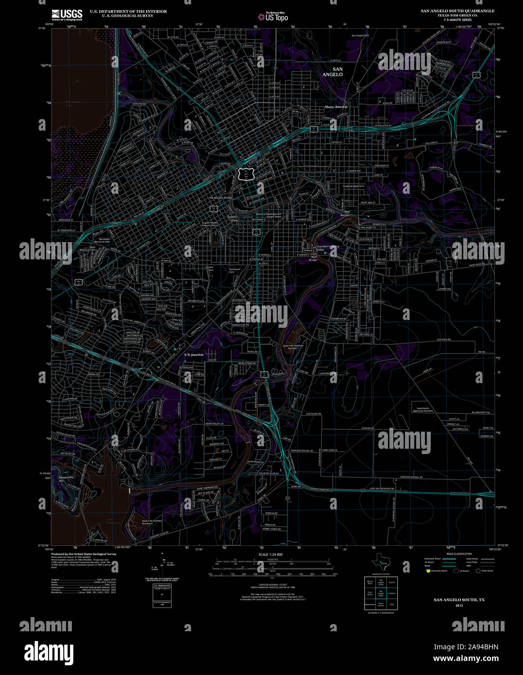 Map of san angelo texas hi-res stock photography and images - Alamy