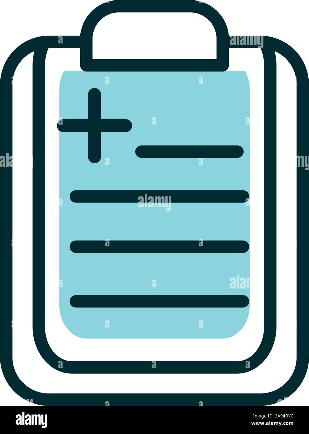 clipboard report equipment medical icon line fill vector illustration ...