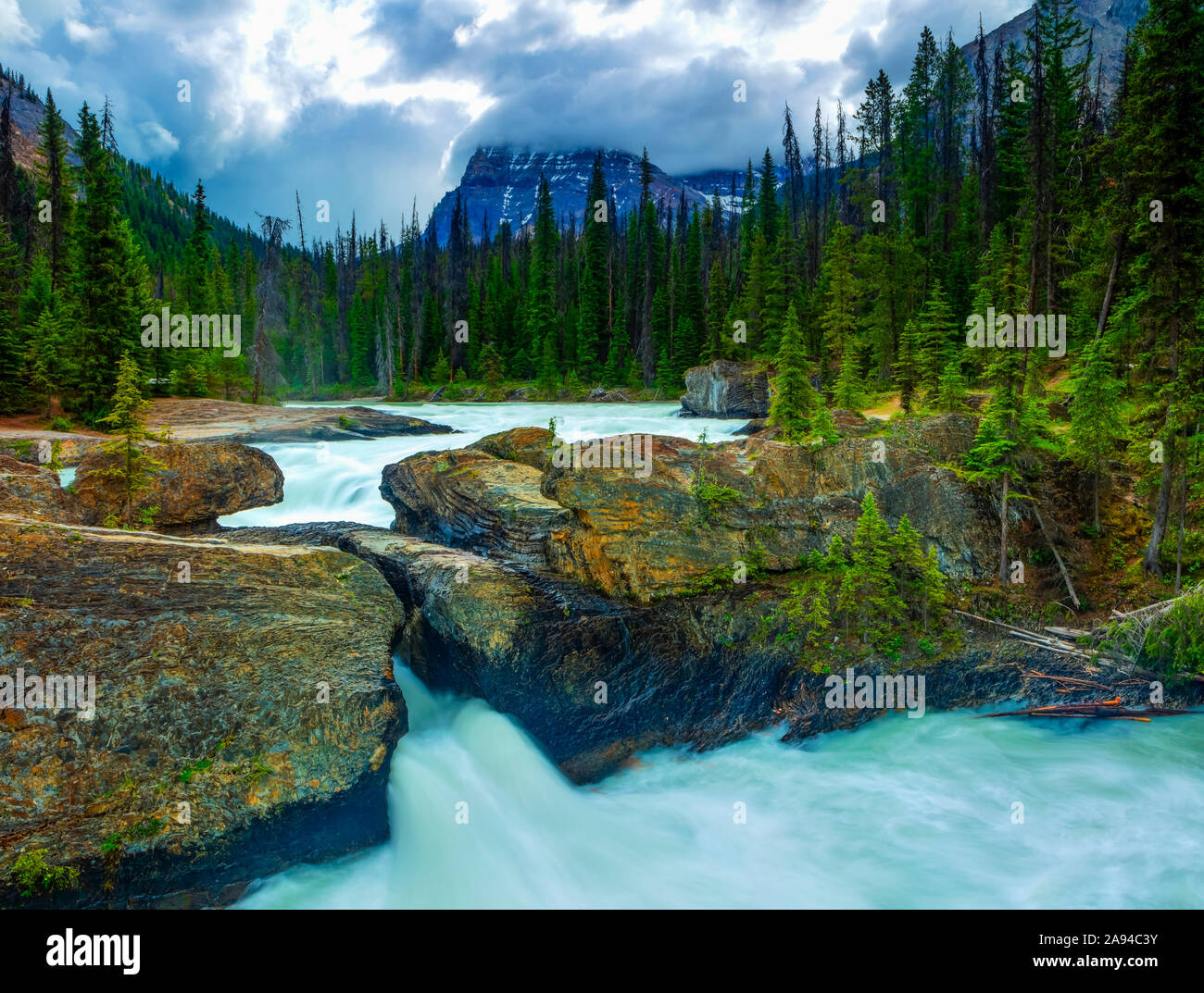 The Natural Bridge and Kicking Horse River, Yoho National Park; British ...