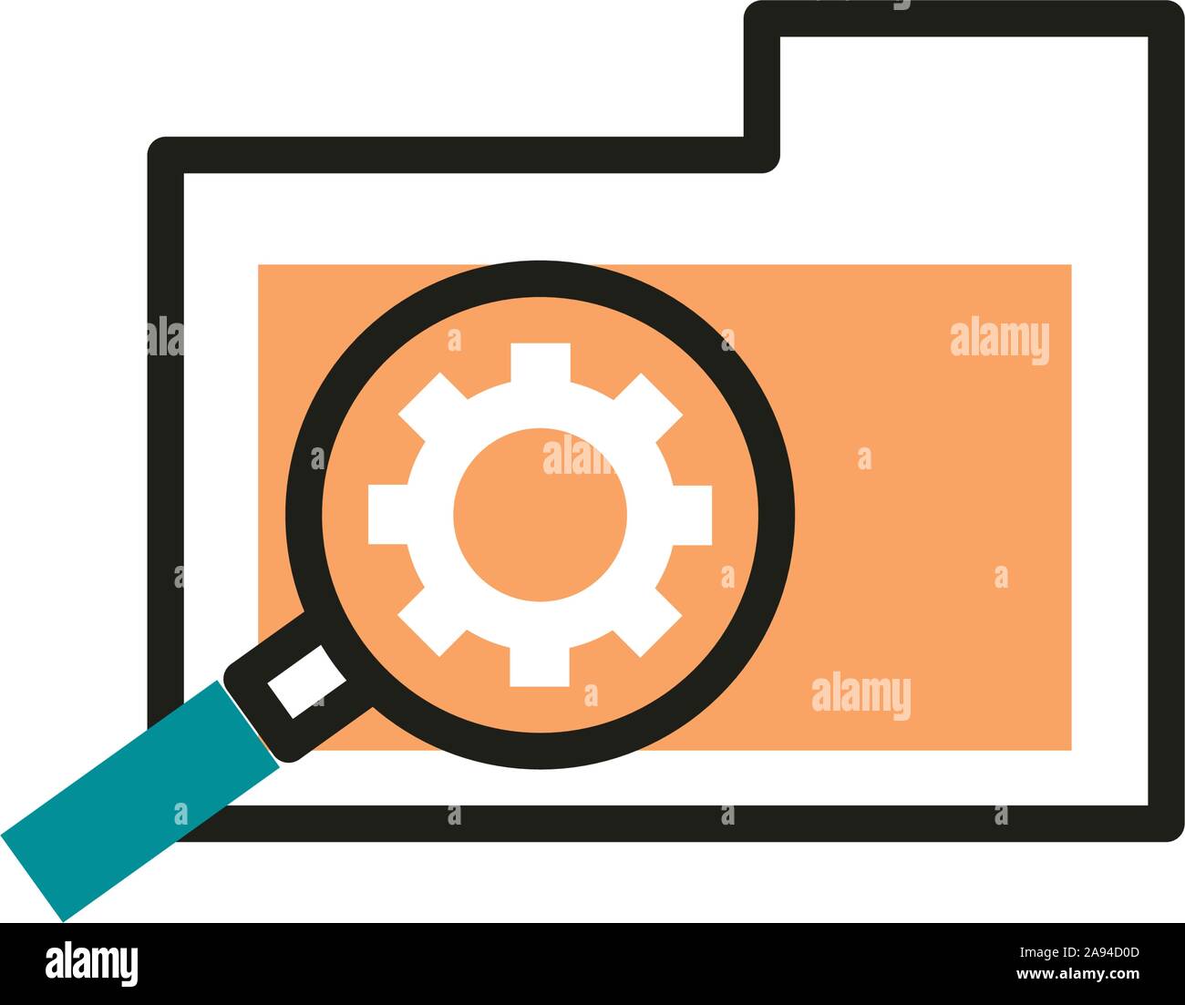 folder file analysis web development icon vector illustration line and ...
