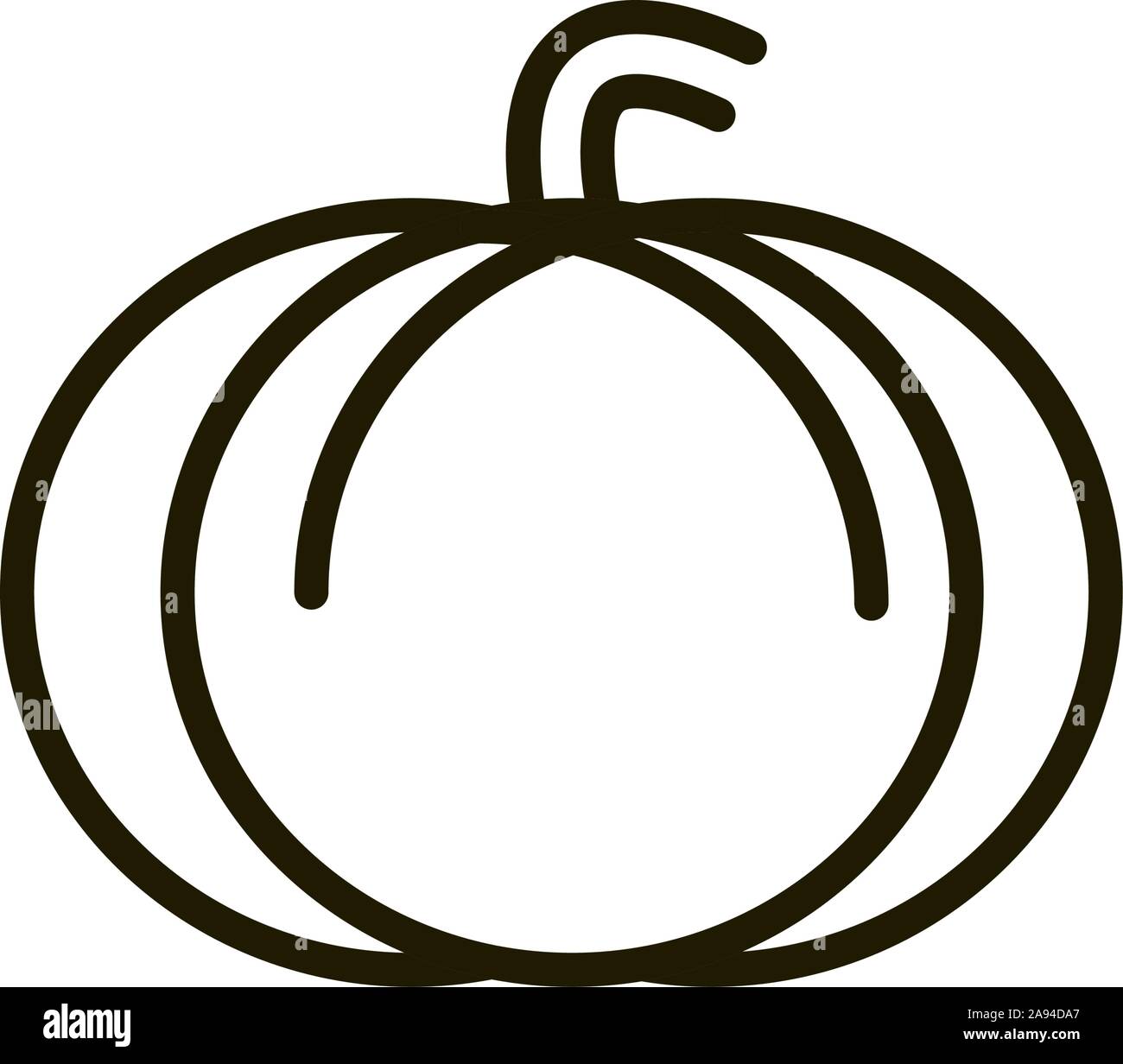 pumpkin vegetable rural agriculture thick line vector illustration ...