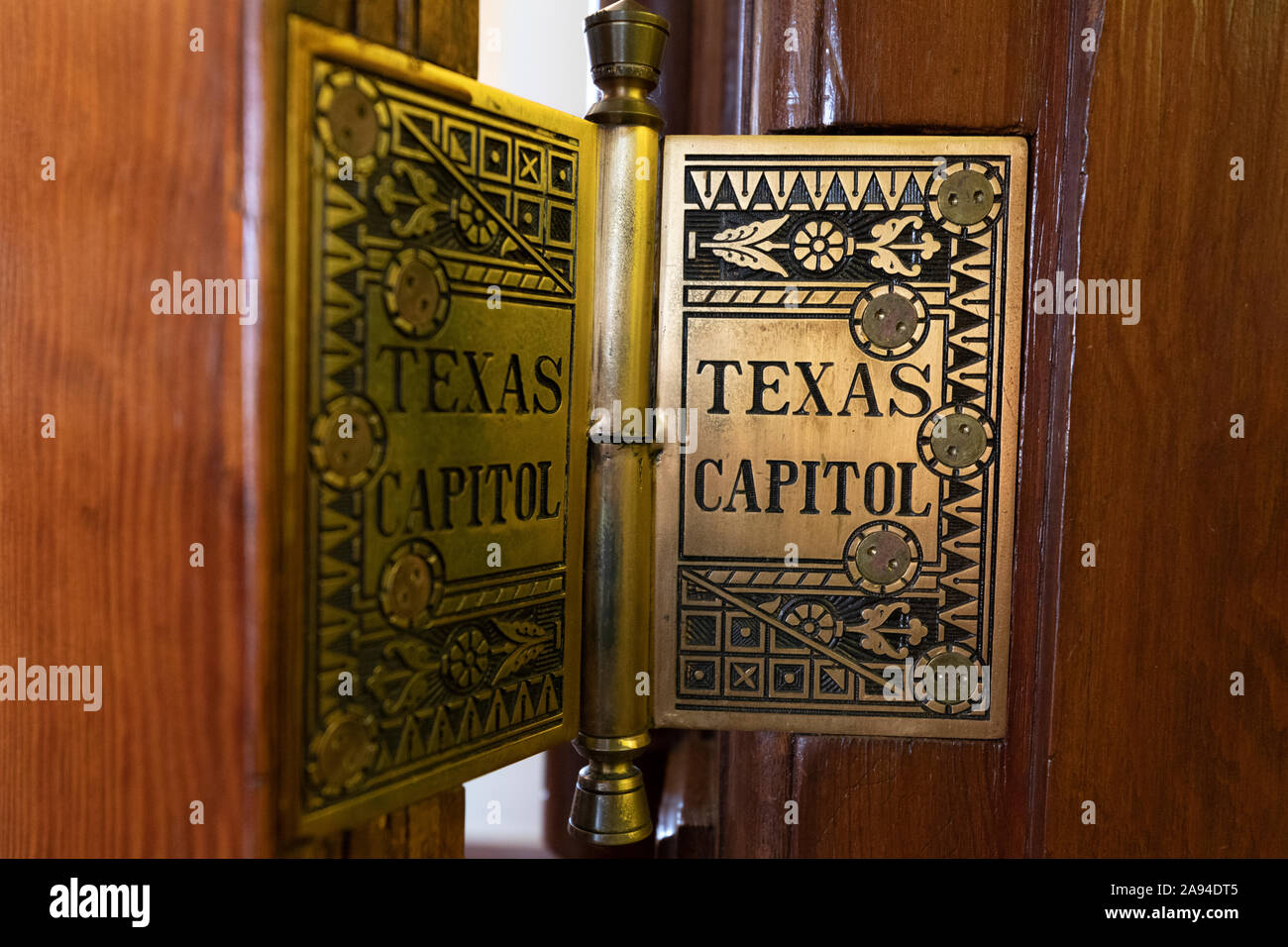 Ornate door hinge, Texas State Capitol, Austin Texas USA Stock Photo ...