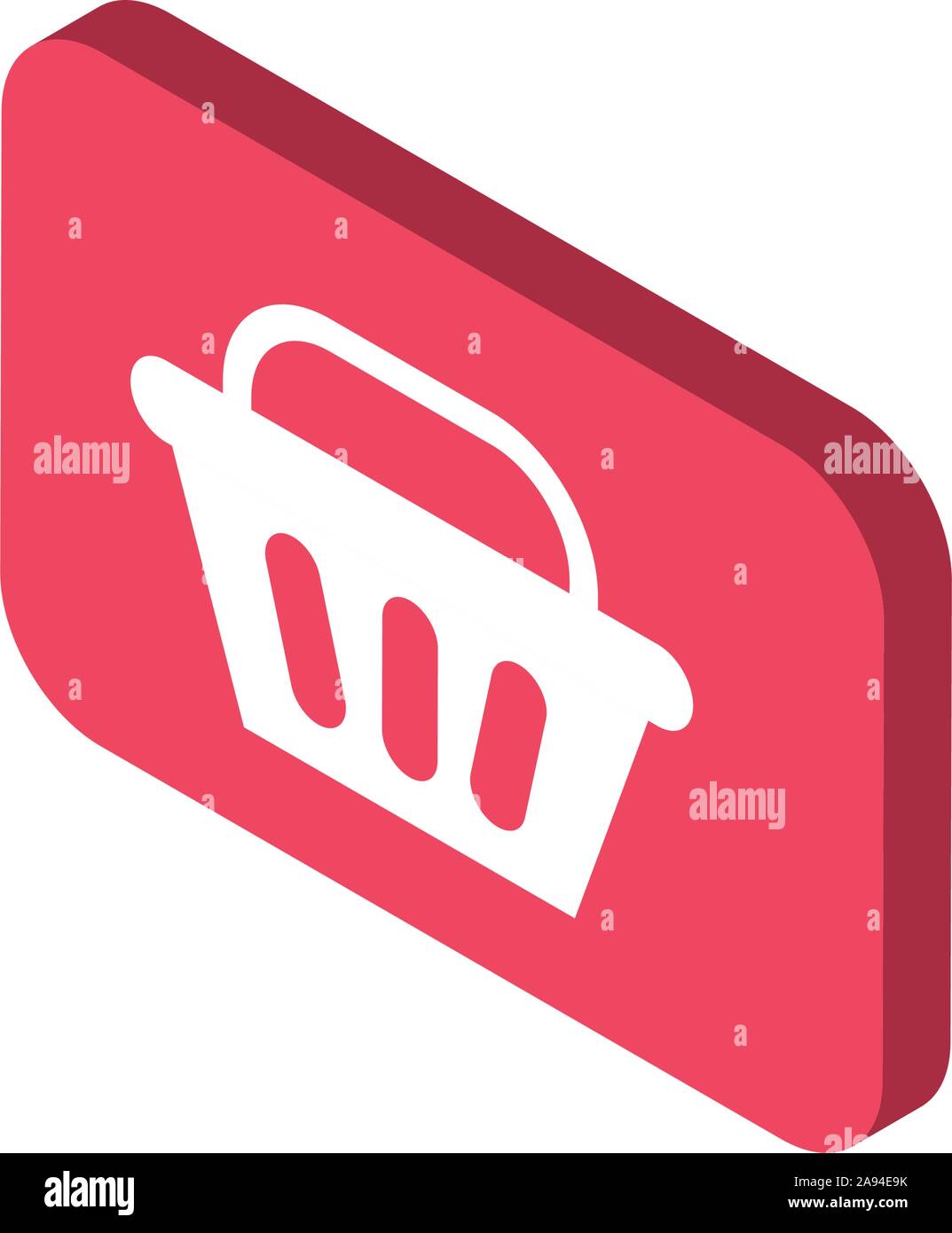 basket button online shopping isometric icon vector illustration Stock ...