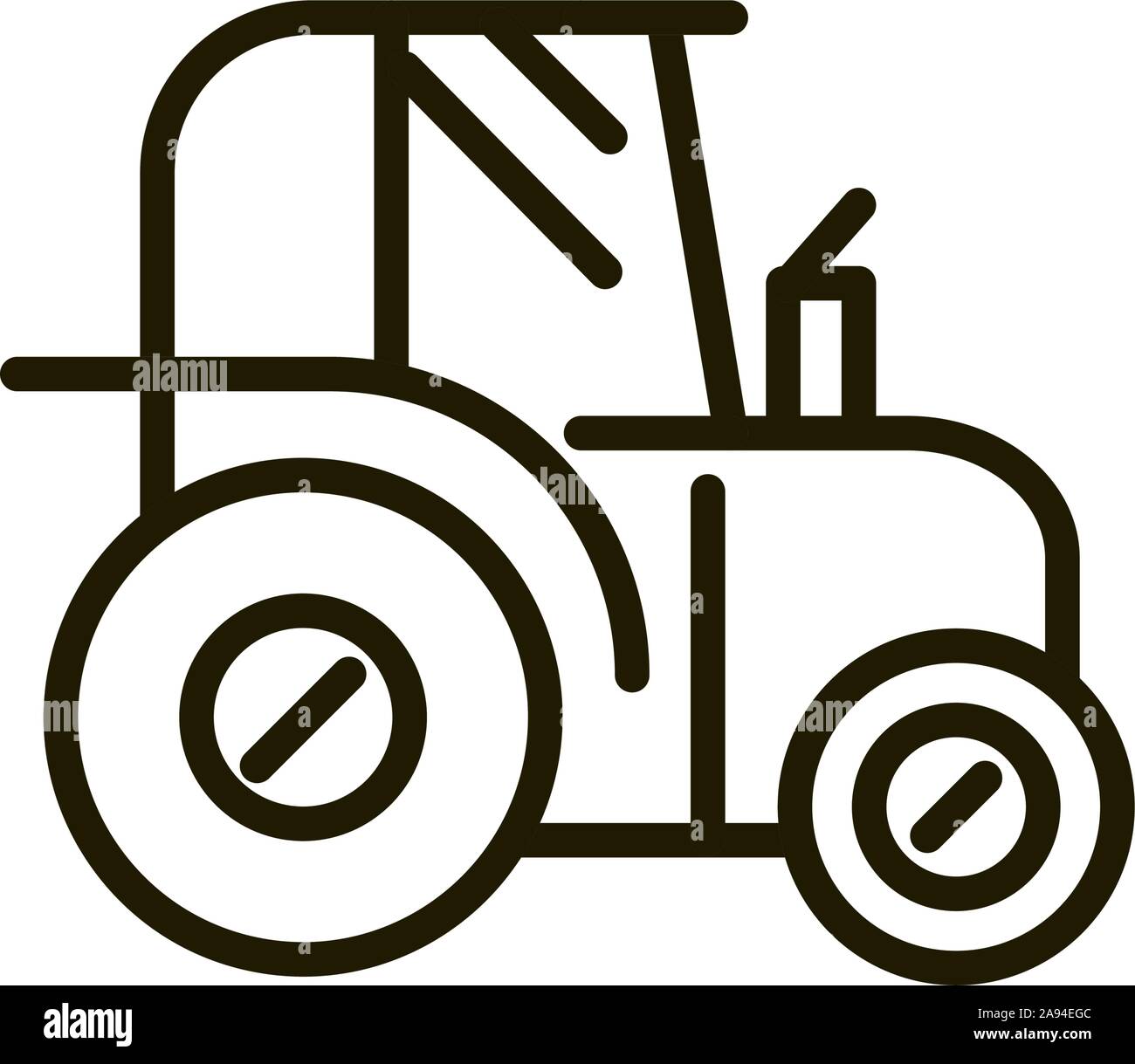 tractor rural agriculture thick line vector illustration Stock Vector ...