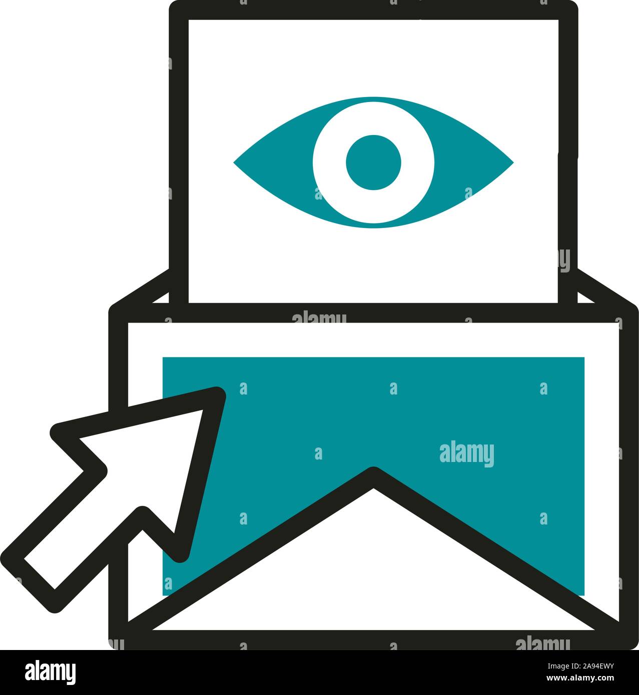 email vision click web development icon vector illustration line and ...