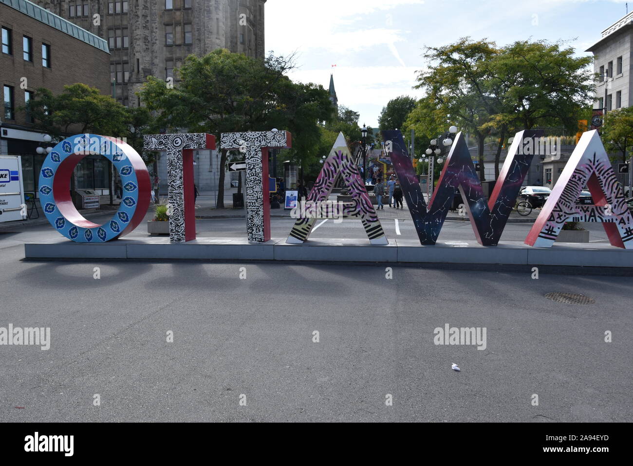 The iconic Ottawa sign near Byward Market, Ottawa, Ontario, Canada ...