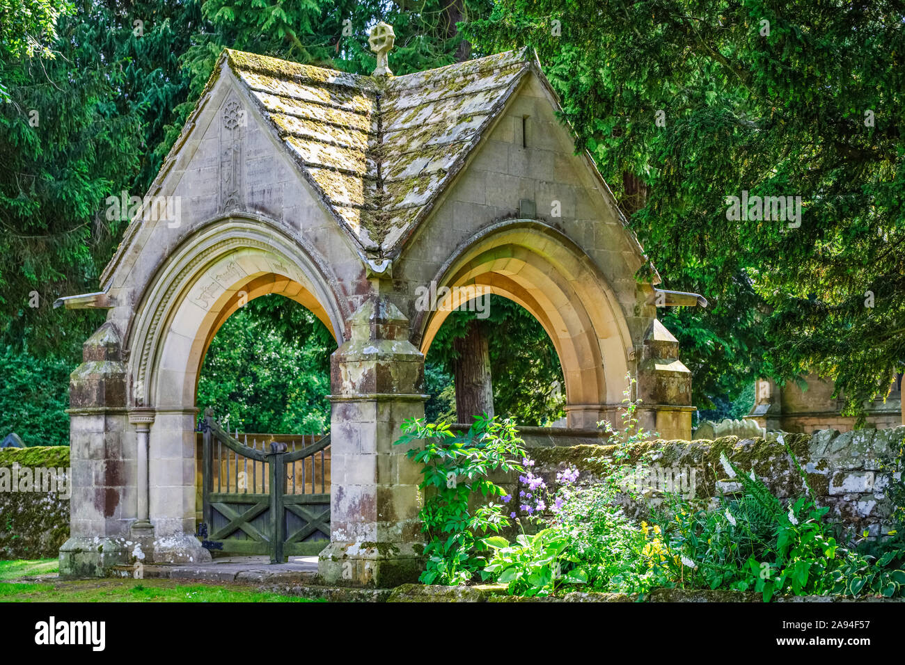 Gate at St. Mungo's Church; Simonburn, Northumberland, England Stock ...