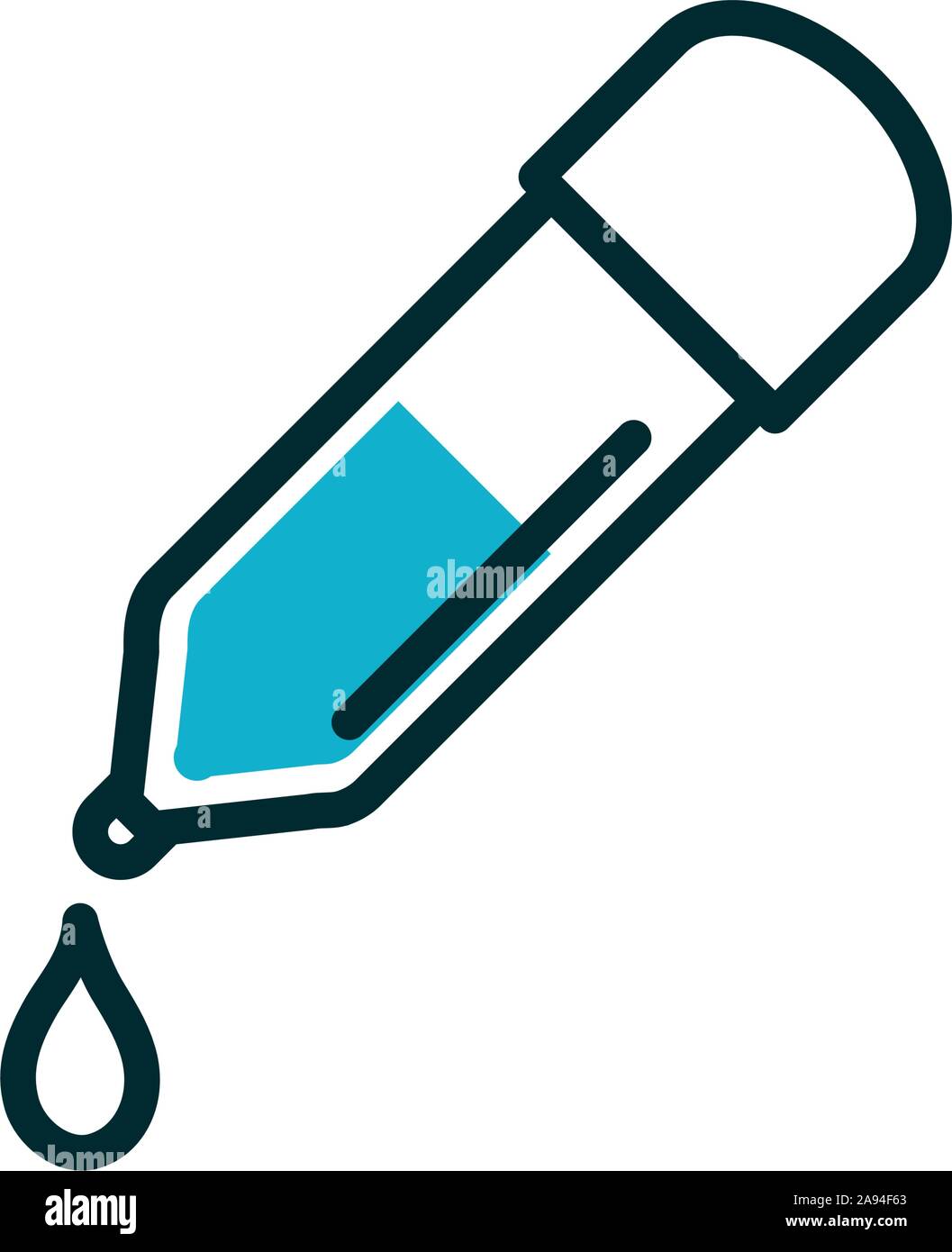 dropper equipment medical icon line fill vector illustration Stock ...