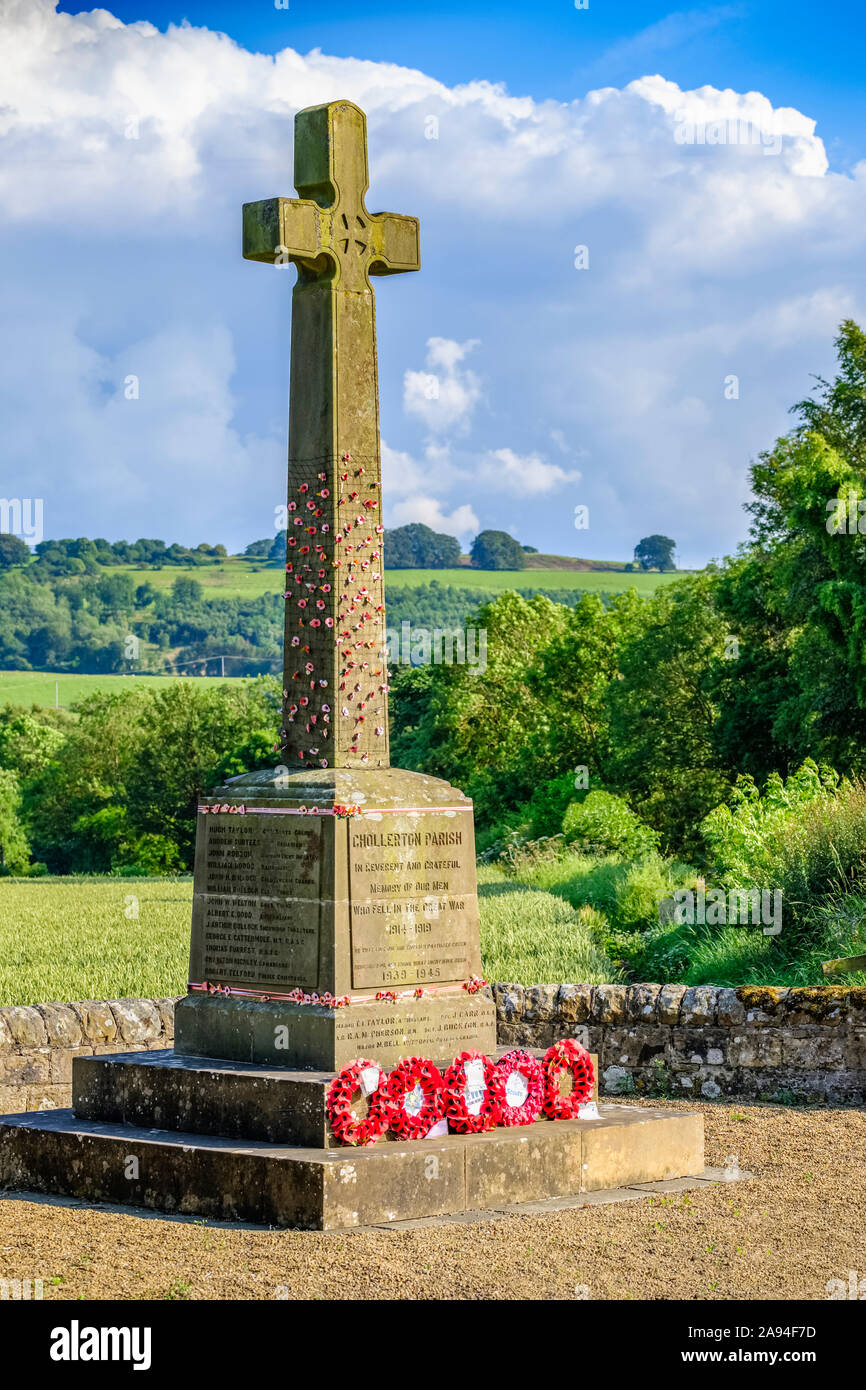 World War One war memorial at Chollerton Parish; Chollerton ...