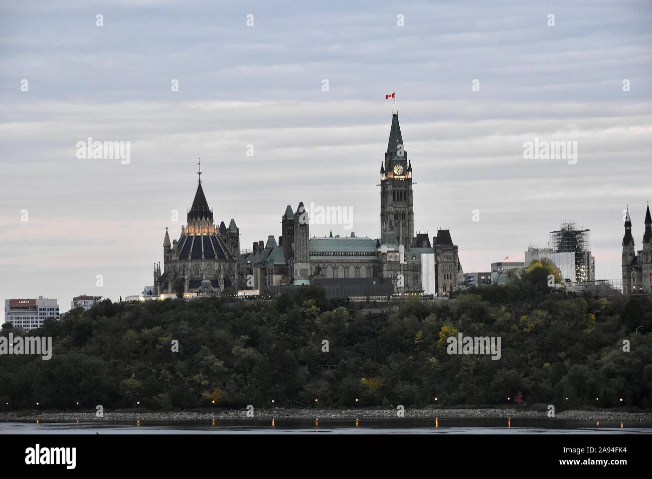 The Canadian Parliament Centre Block and the iconic Peace Tower atop ...