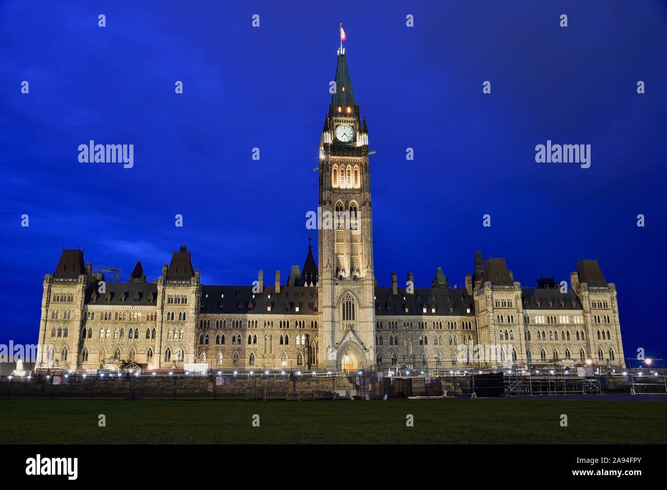 The Canadian Parliament Centre Block and the iconic Peace Tower atop ...