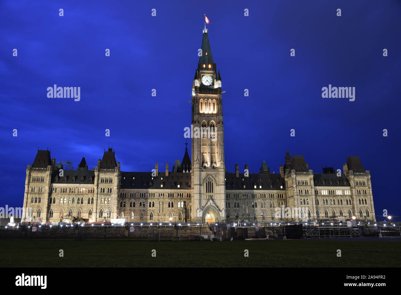 The Canadian Parliament Centre Block and the iconic Peace Tower atop ...