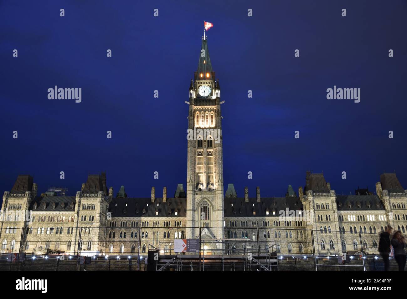 The Canadian Parliament Centre Block and the iconic Peace Tower atop ...