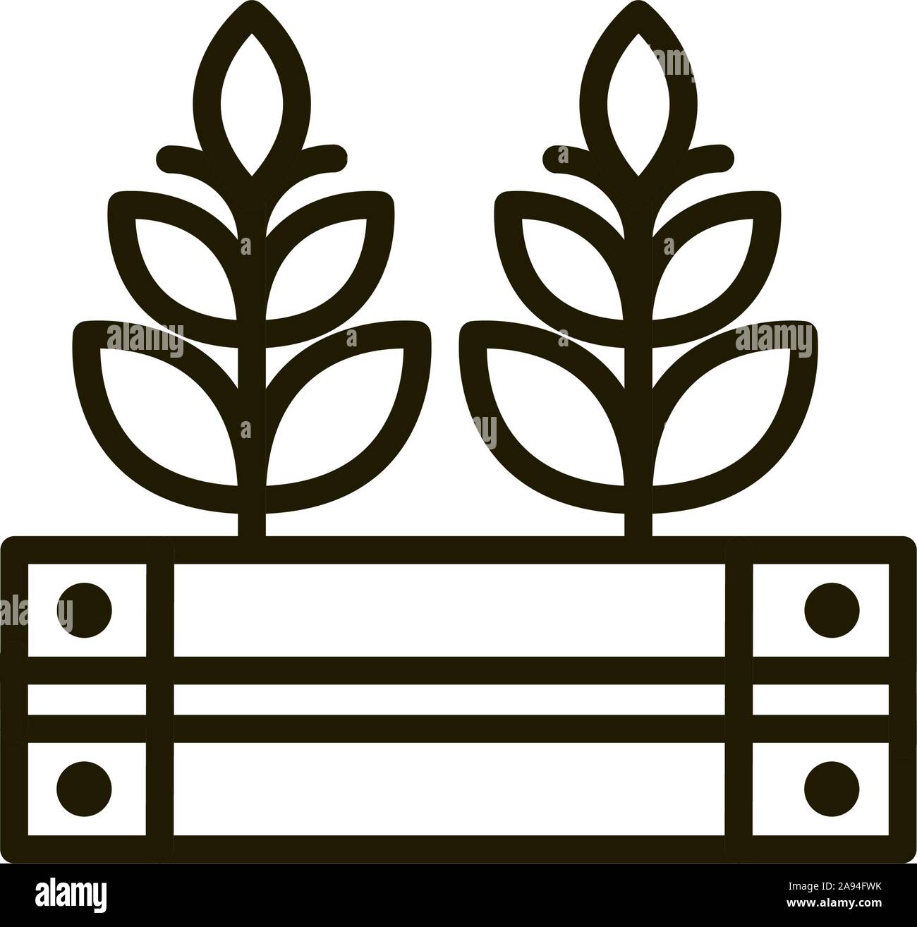 harvesting wheat rural agriculture thick line vector illustration Stock ...