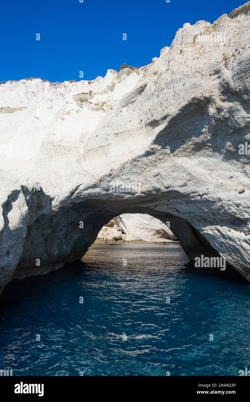 The Cave of Sykia; Milos Island, Cyclades, Greece Stock Photo - Alamy