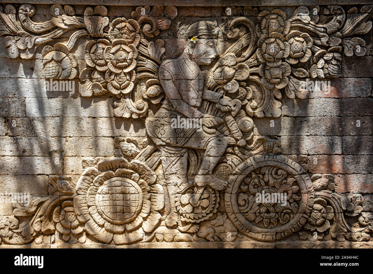 Bas-relief at Pura Meduwe Karang temple; Bali, Indonesia Stock Photo ...