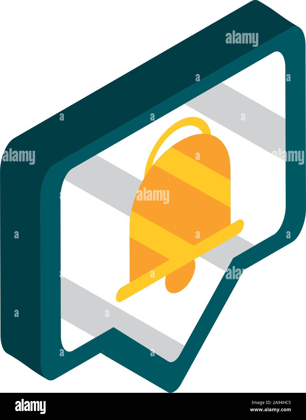 notification message social media isometric icon vector illustration ...