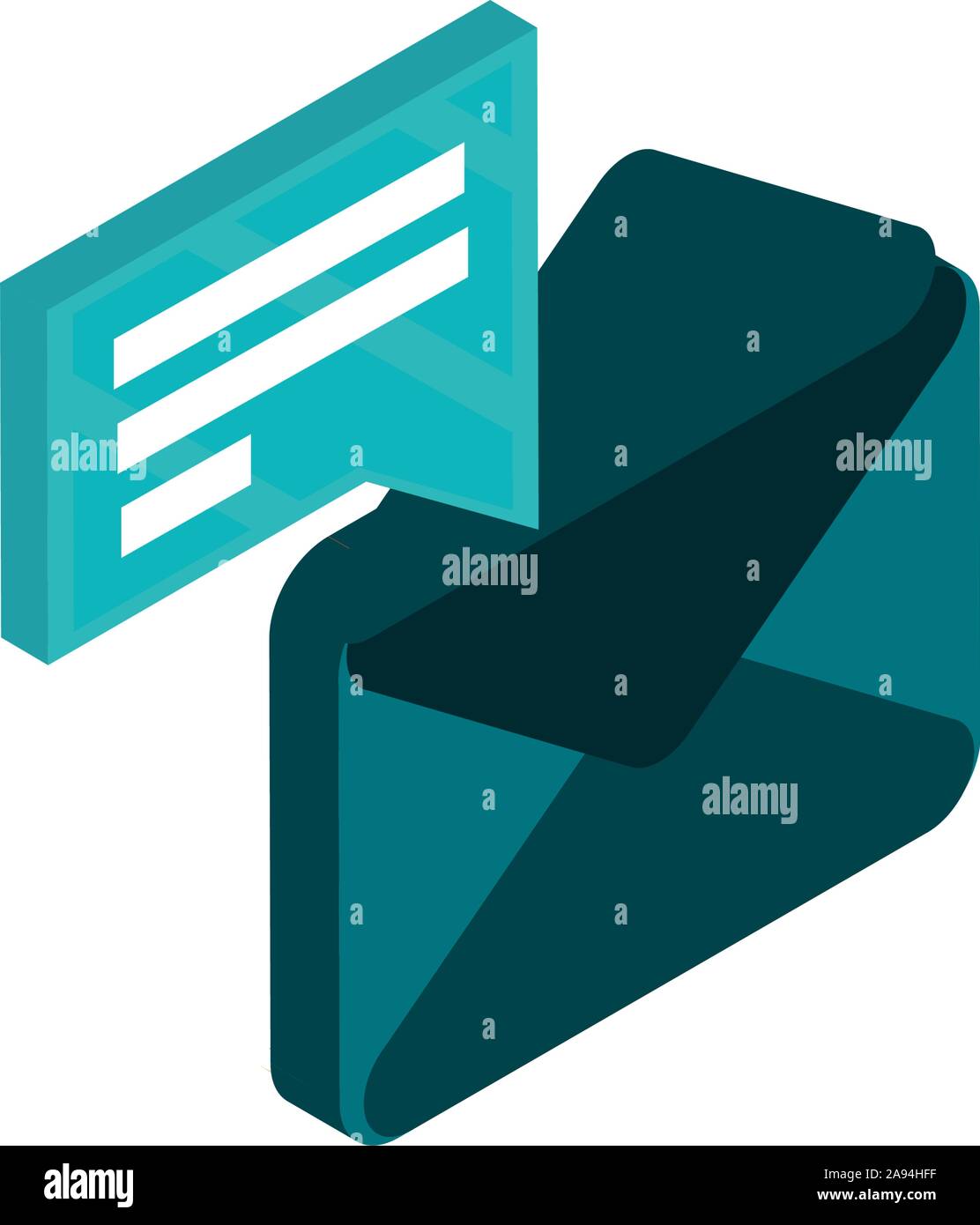 email message social media isometric icon vector illustration Stock ...