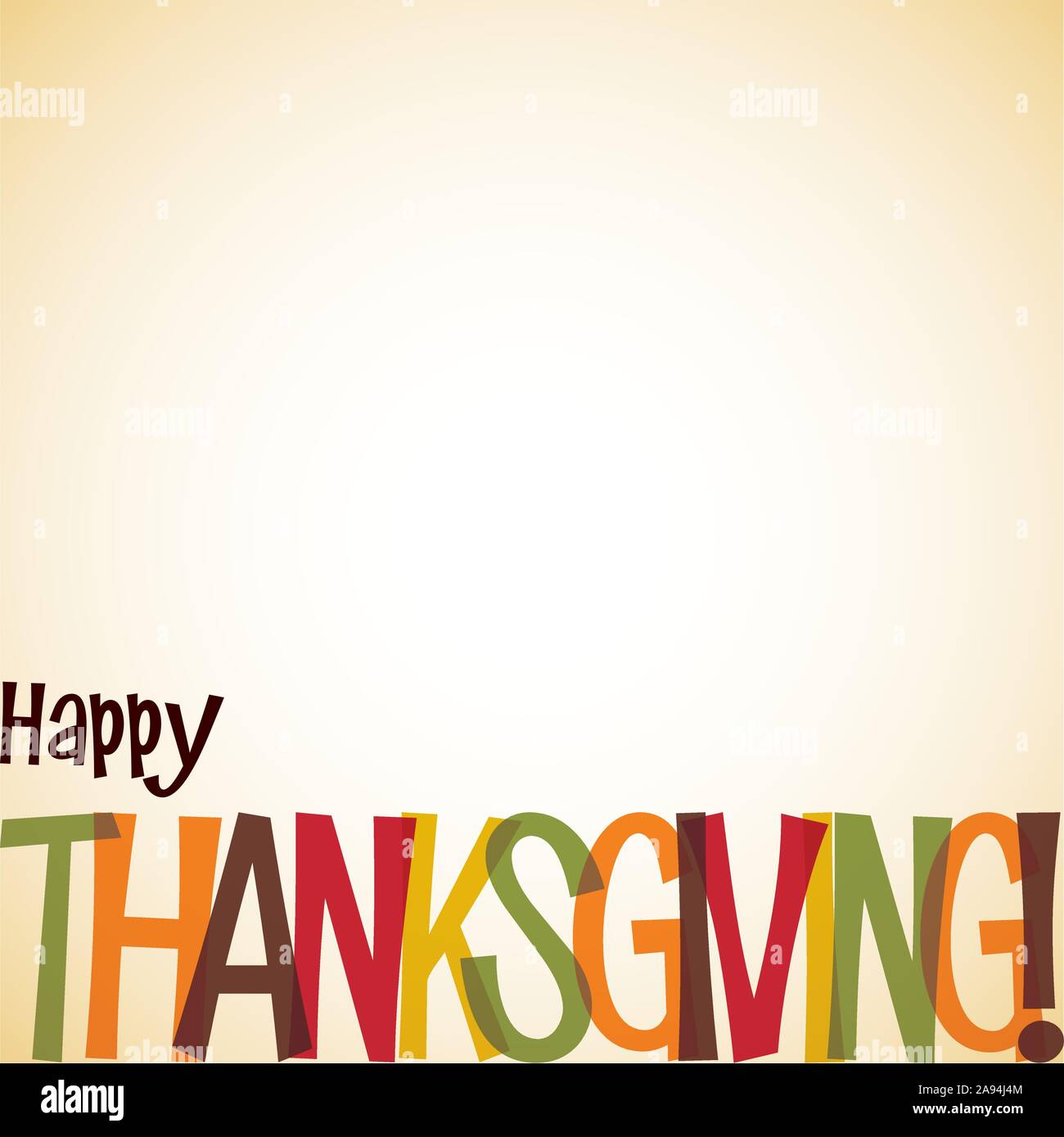 Bright typographic Thanksgiving card in vector format Stock Vector ...
