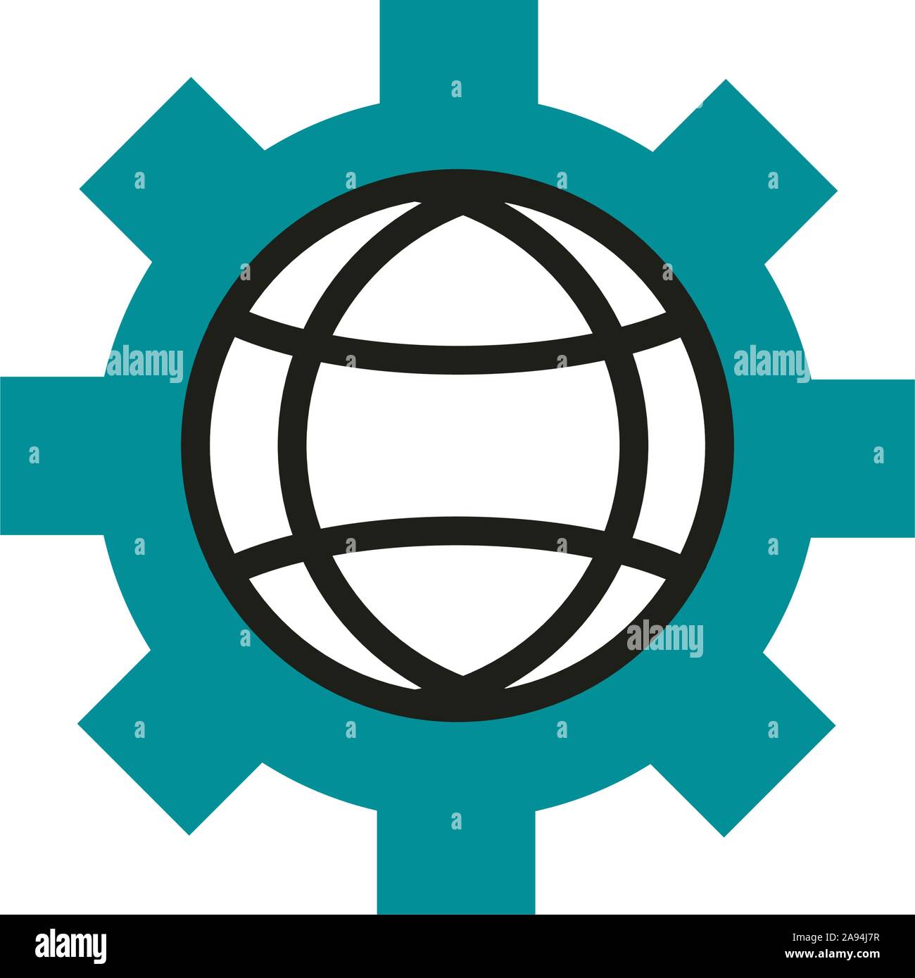 world setting web development icon vector illustration line and fill ...