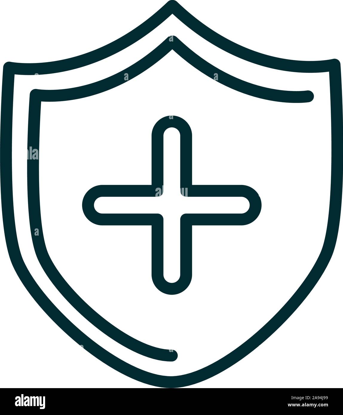 shield cross medical icon line vector illustration Stock Vector Image ...
