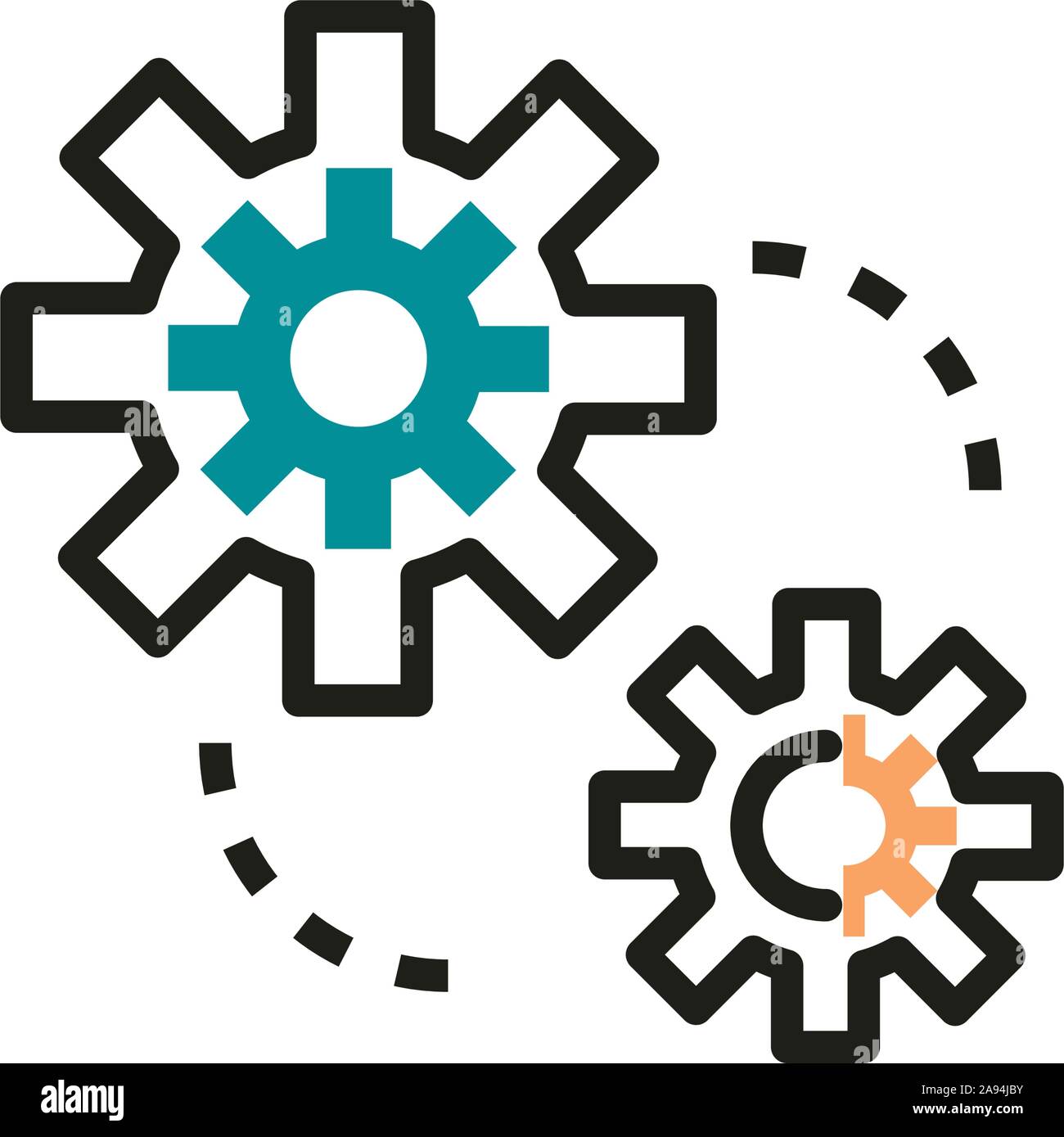 settings web development icon vector illustration line and fill Stock ...