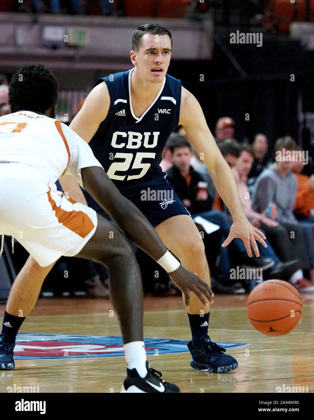 Texas, USA. 12th Nov, 2019. Ty Rowell #25 of the California Baptist ...