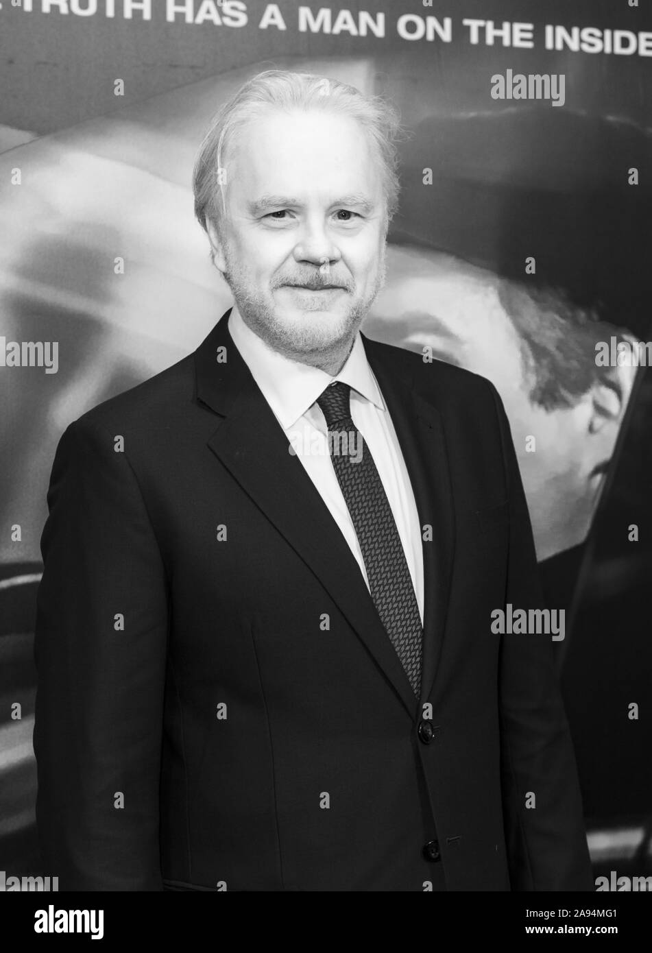 New York, NY - November 12, 2019: Tim Robbins wearing suit by Giorgio ...