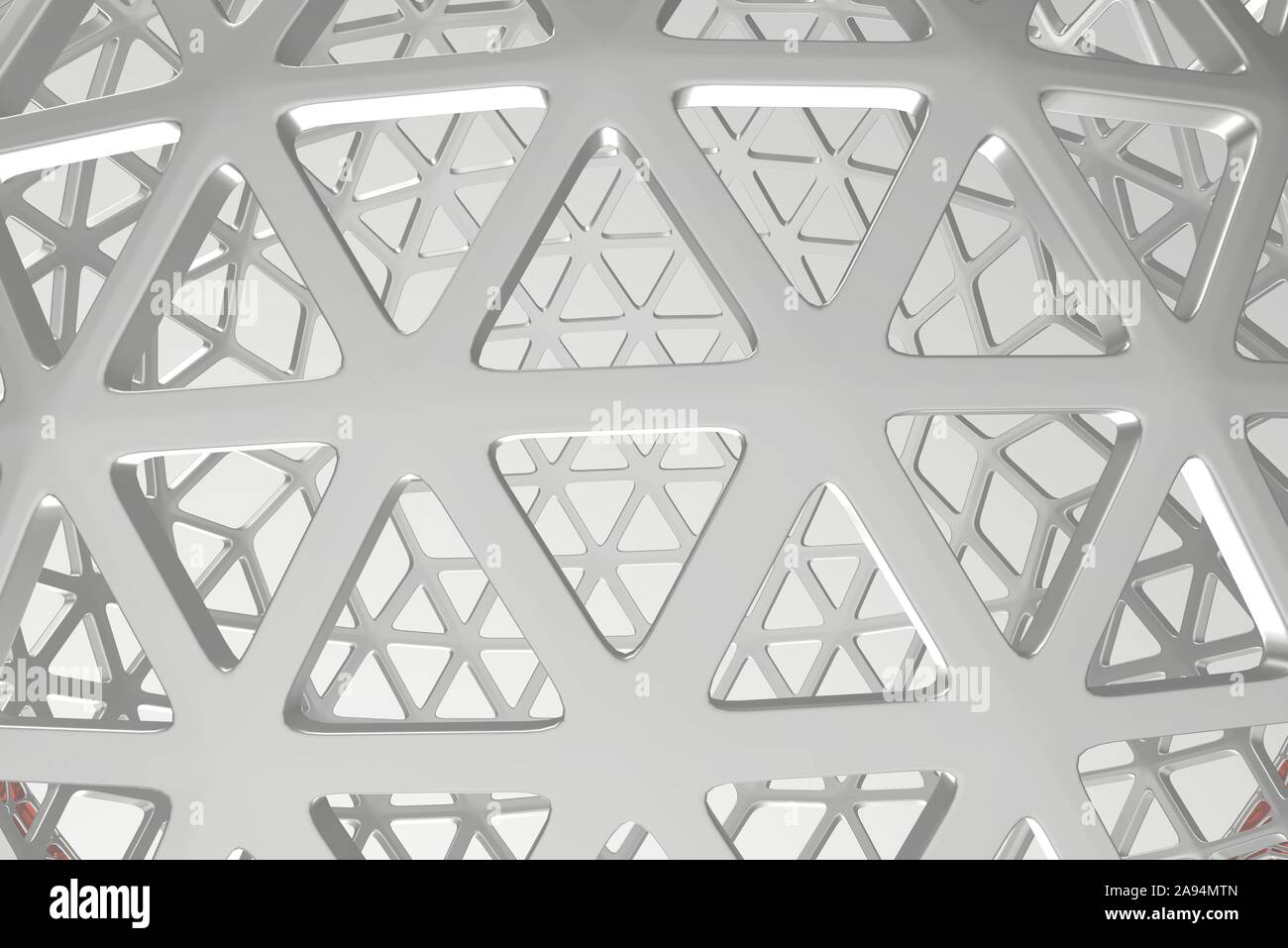 Abstract 3d rendering concept of high poly architecture with steel and ...