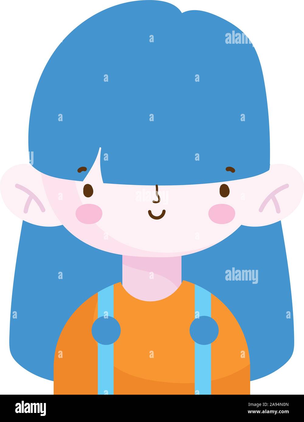 cute little girl portrait cartoon, children vector illustration Stock ...