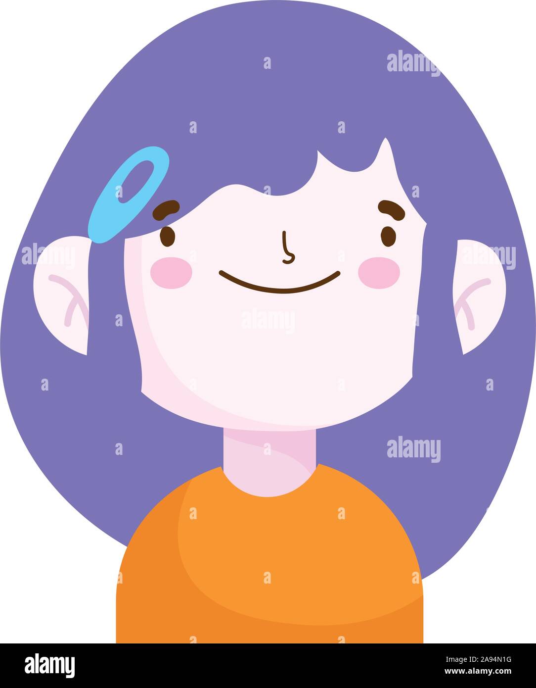 cute little girl portrait cartoon, children vector illustration Stock ...