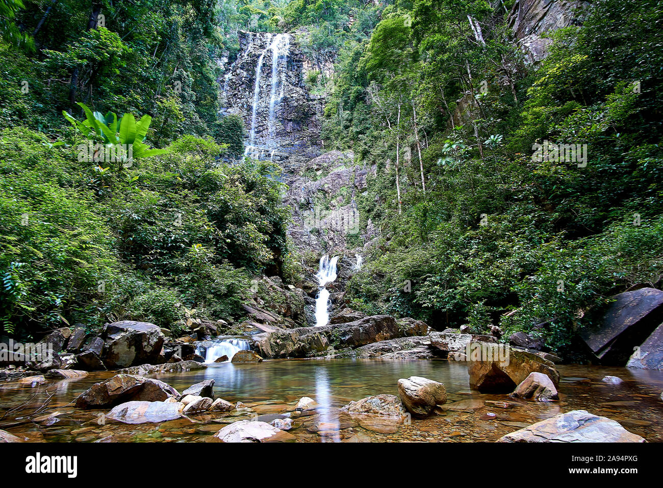 Long exposure from temurun Waterfall at Langkawi Malaysia Stock Photo ...