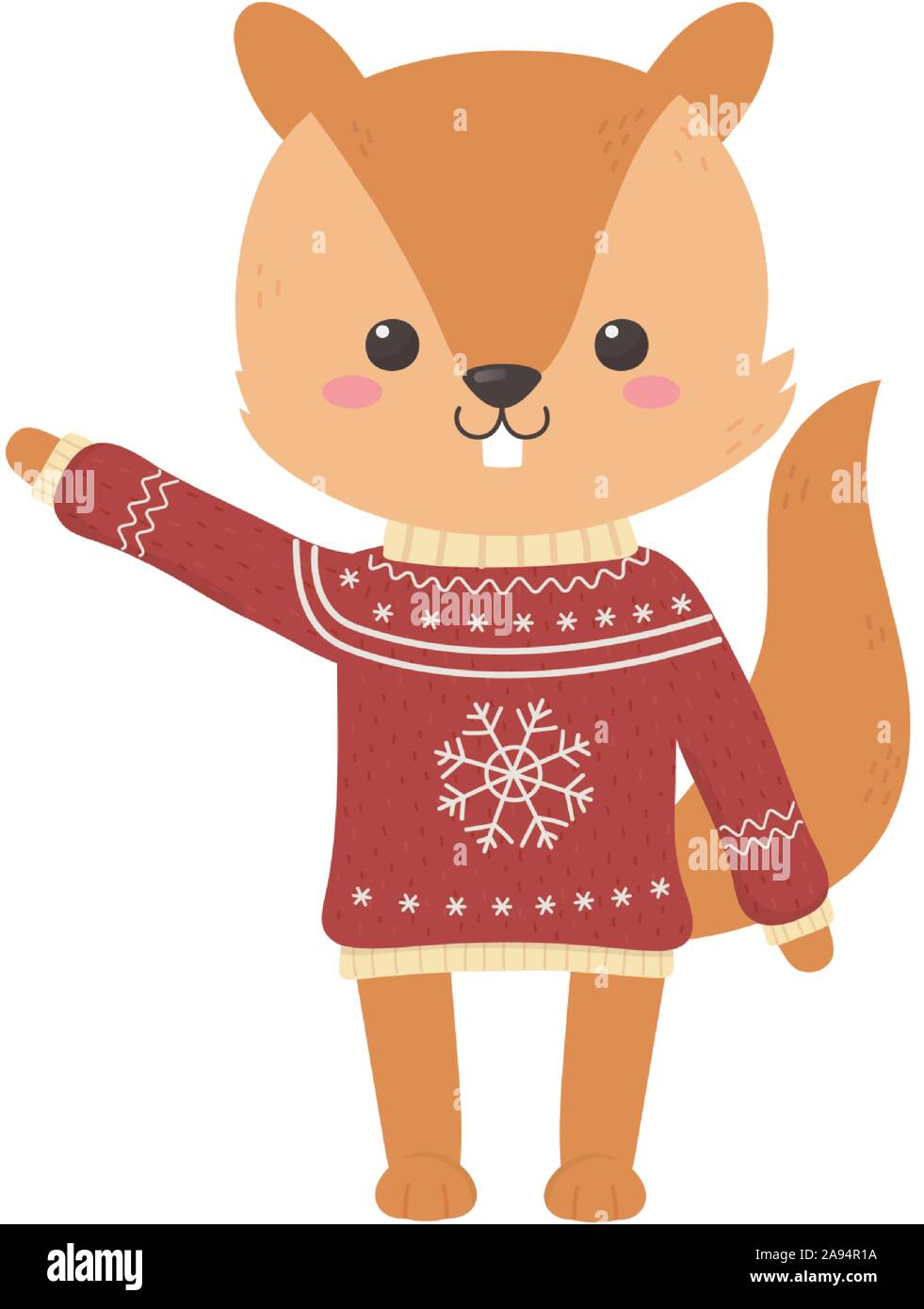merry christmas celebration cute squirrel with sweater decoration ...