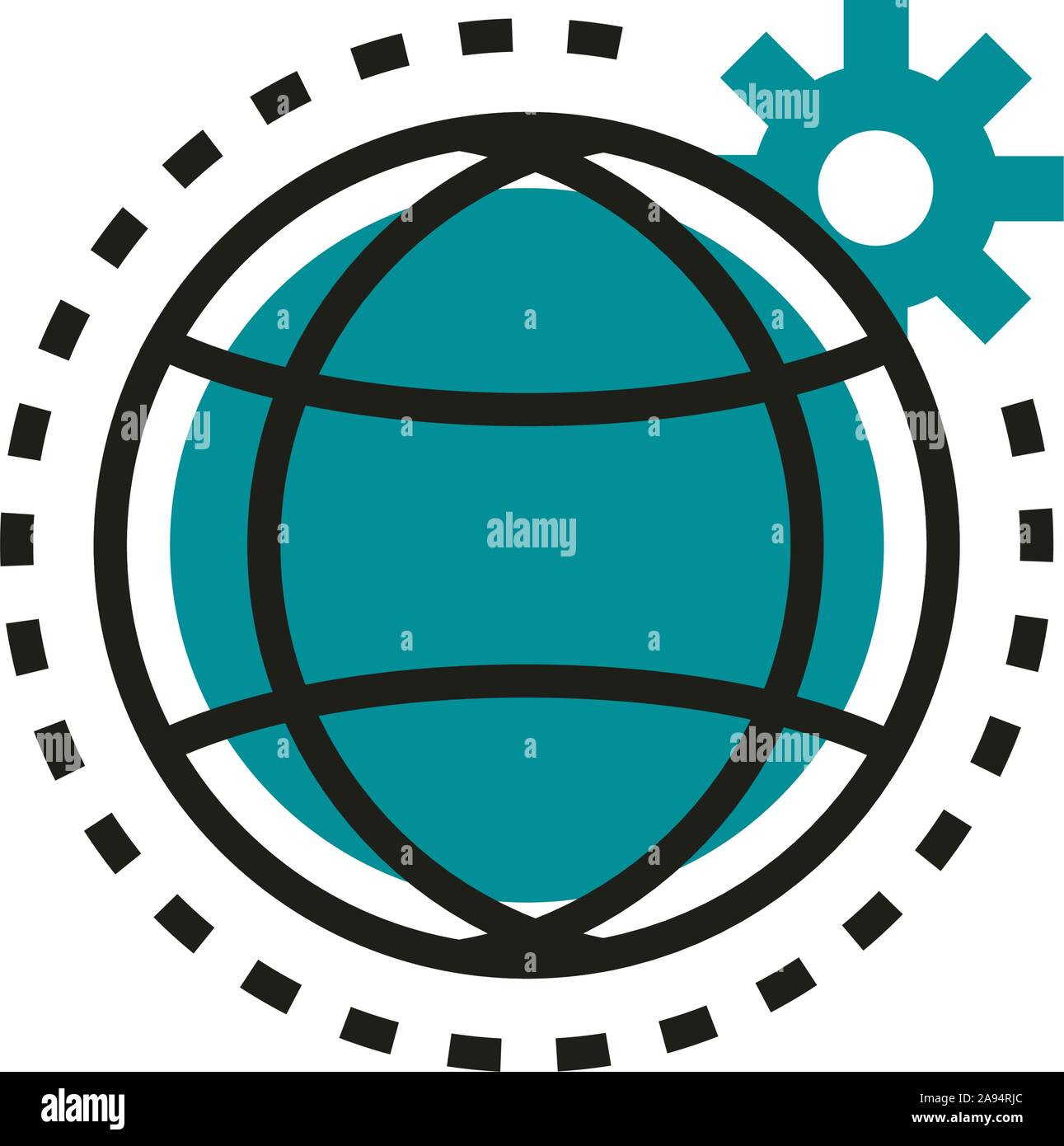 world setting gear web development icon vector illustration line and ...