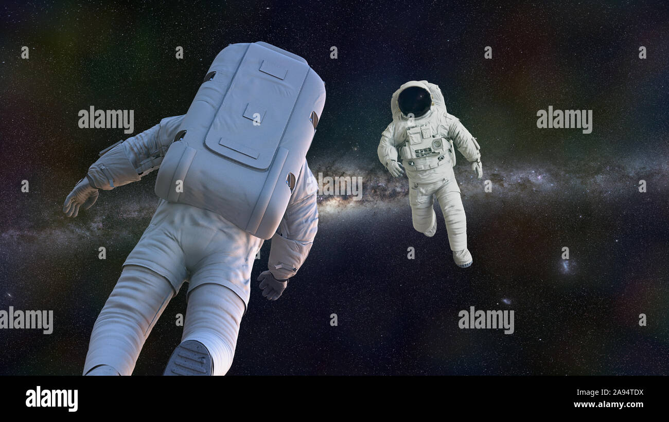 Astronauts Flying In Space