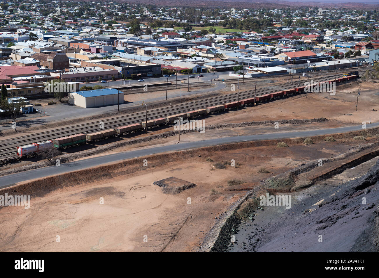 Line of Lode open cut mine seen from the miners memorial - Broken Hill ...