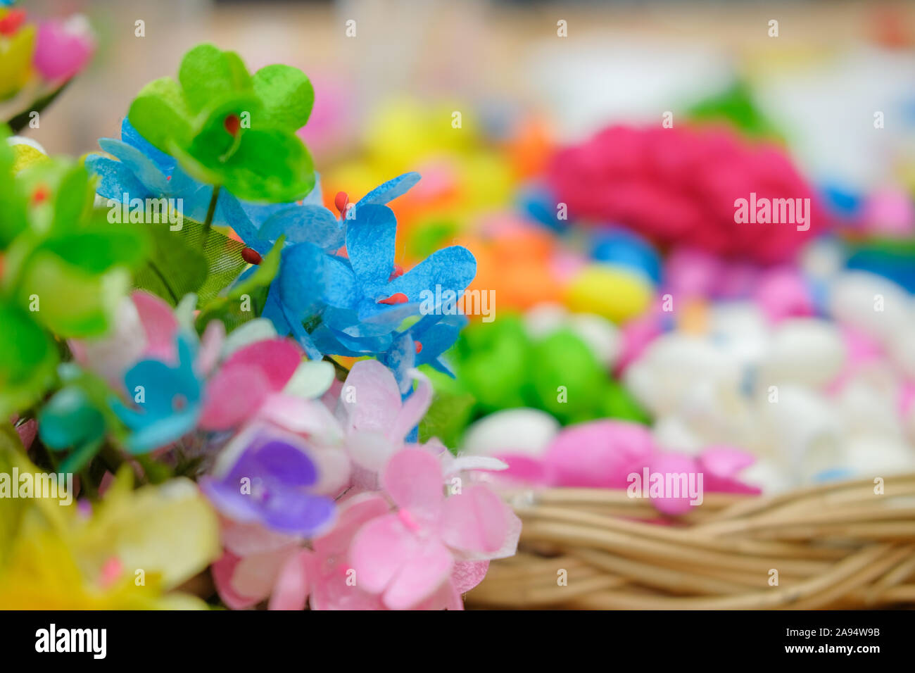 colorful artificial flower bouquet made from cocoon Stock Photo - Alamy