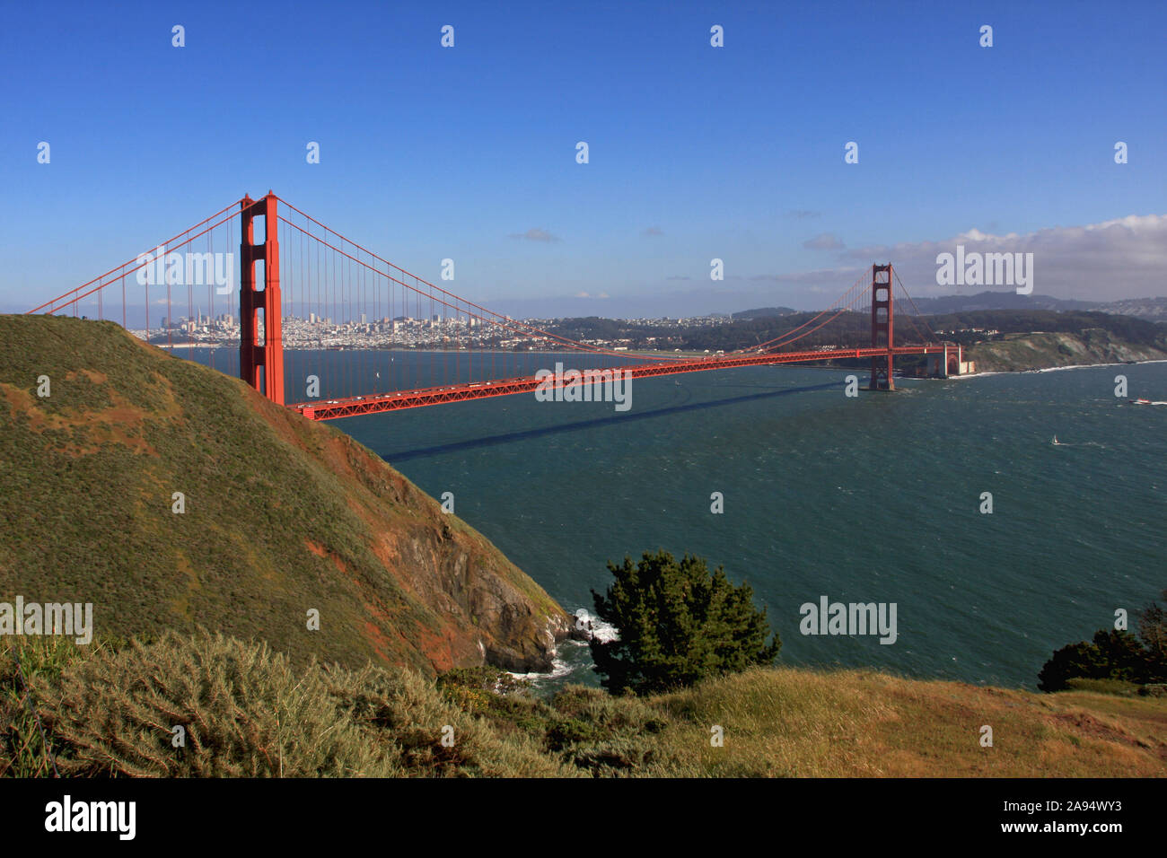 The World-wide famous Suspension bridge - Golden Gate Bridge in San ...