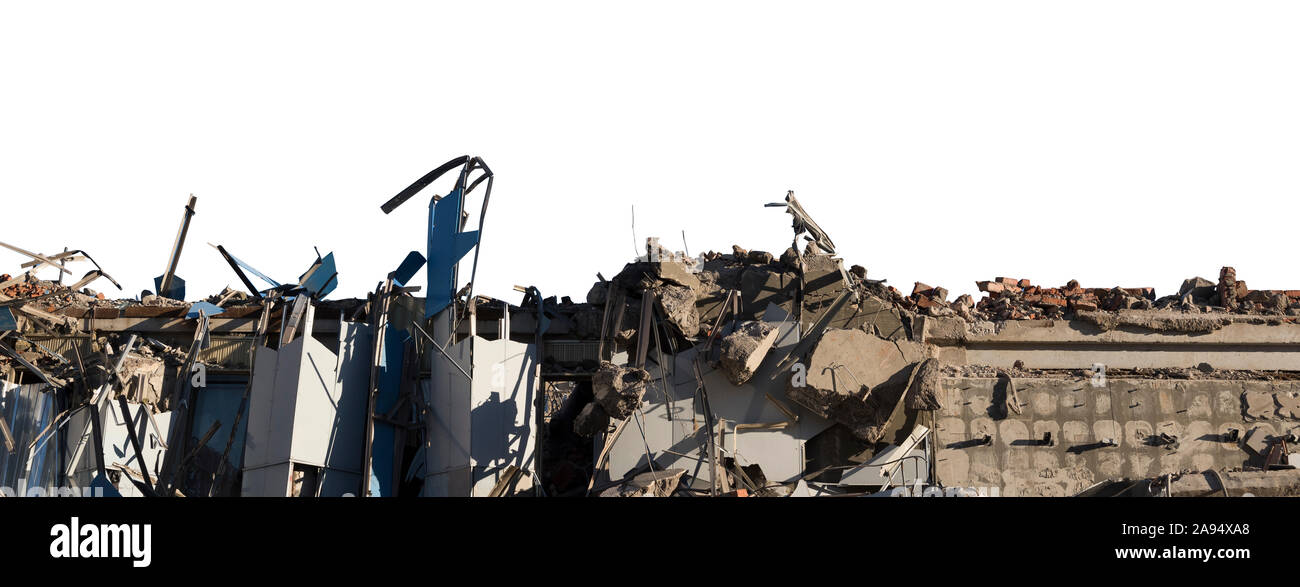 Pile of rubble from a dismantled building at a demolition site Stock ...