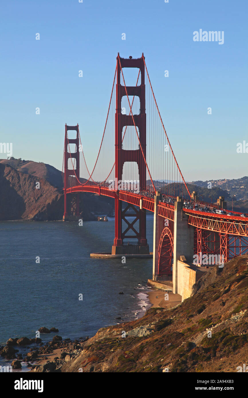 The World-wide famous Suspension bridge - Golden Gate Bridge in San ...