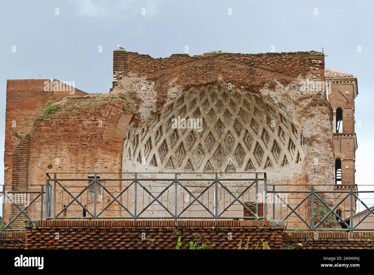 Roman street view of the apse of the ancient temple of Venus and Roma ...