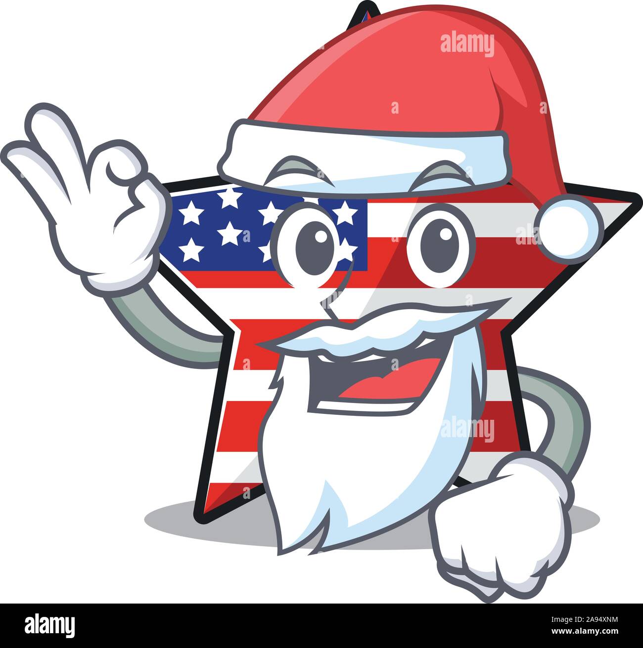 Cute usa star santa claus cartoon design character Stock Vector Image ...