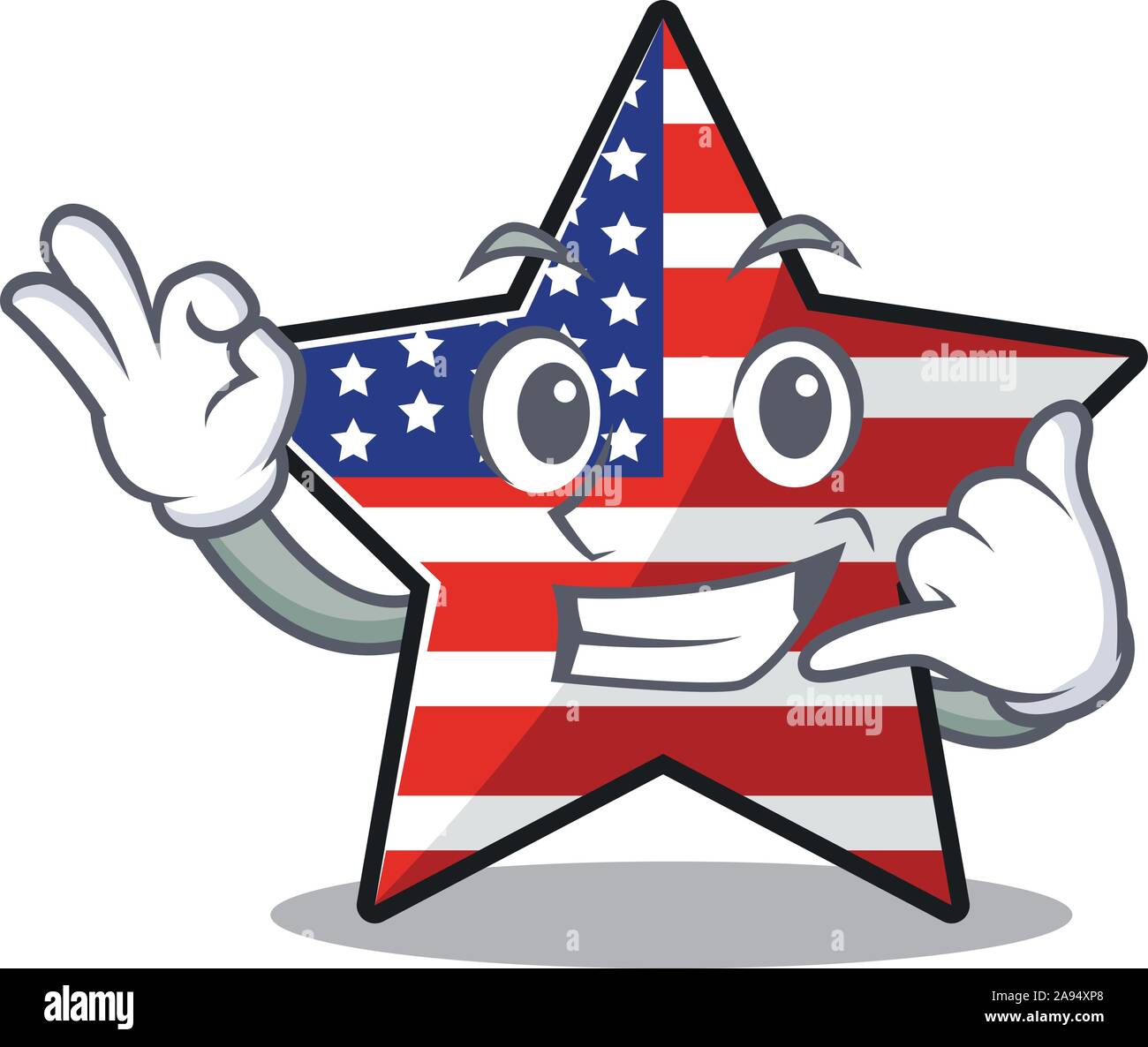 Cute usa star call me cartoon design character Stock Vector Image & Art ...