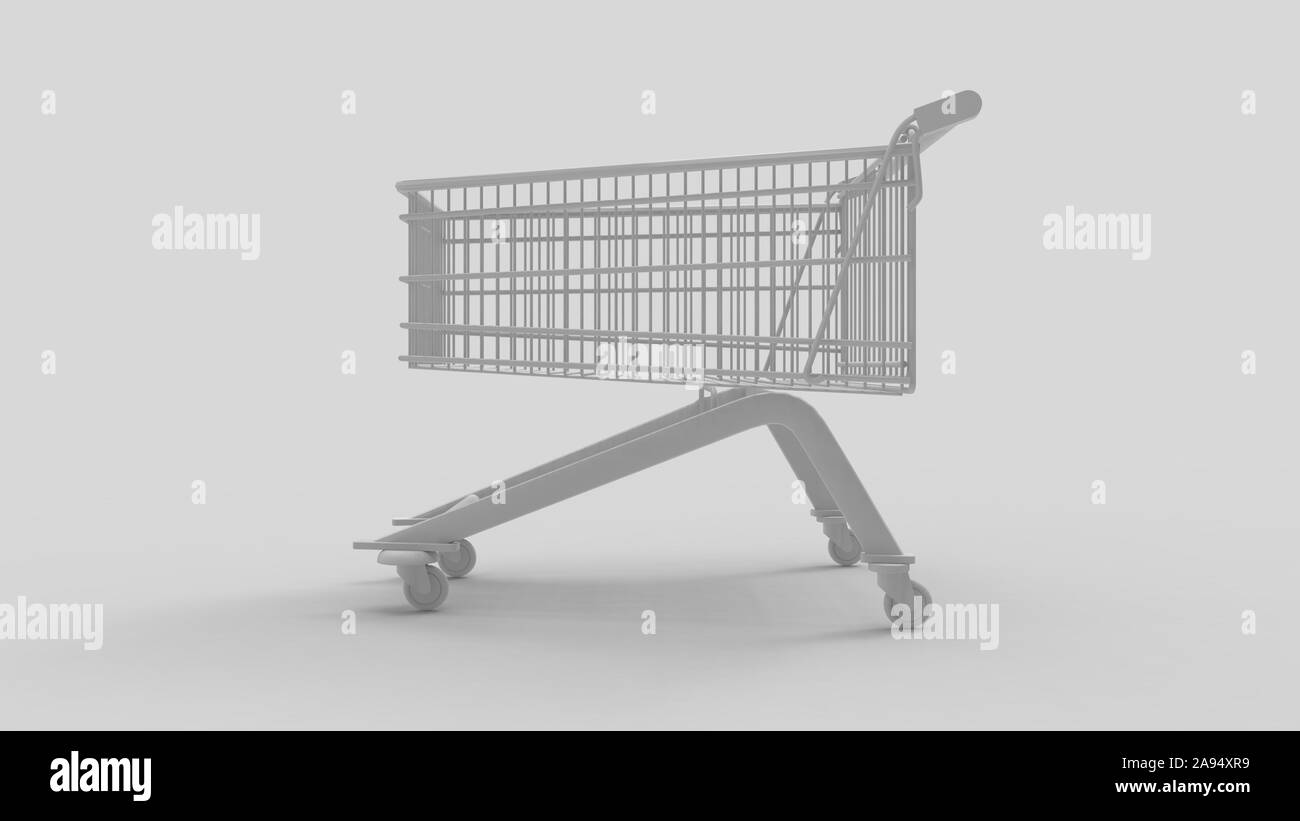 3d rendering of a shopping cart isolated in studio background Stock ...